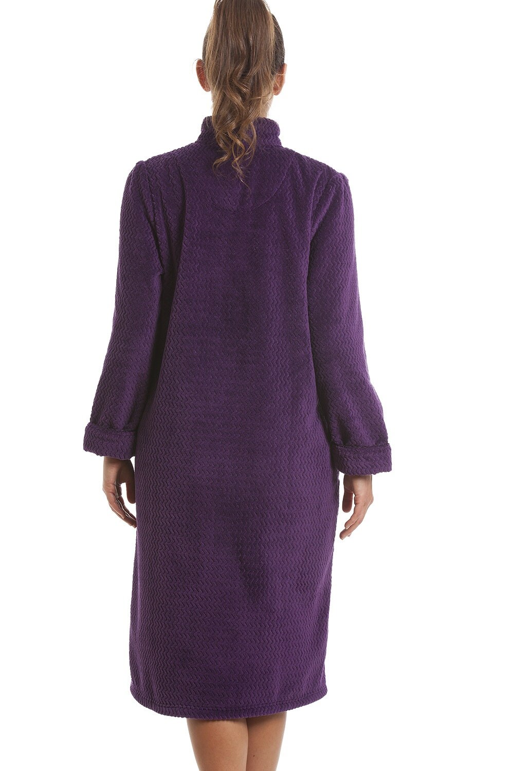 Womens Long Sleeve Fleece Zip Front Housecoats - Etsy UK