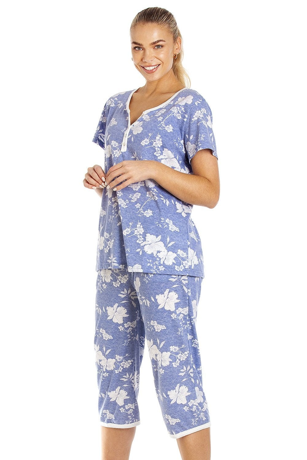 Womens Lightweight Floral Capri Pyjama Set - Etsy