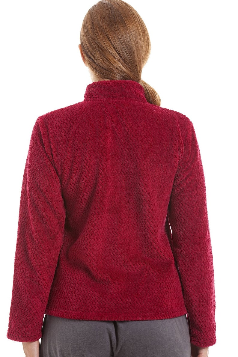 Womens Zip Front Soft Textured Fleece Bed Jacket - Etsy