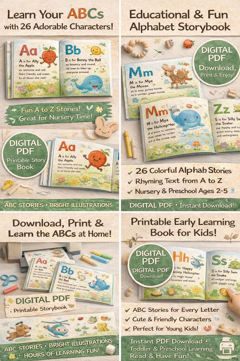 My ABCD Adventure | A to Z Alphabet Storybook for Kids | Printable ABC ...