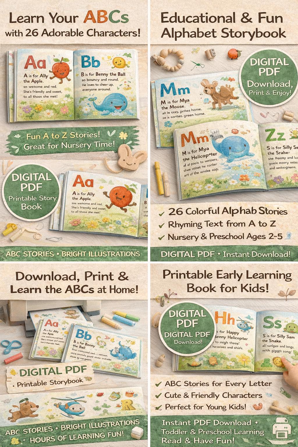 My ABCD Adventure | A to Z Alphabet Storybook for Kids | Printable ABC ...