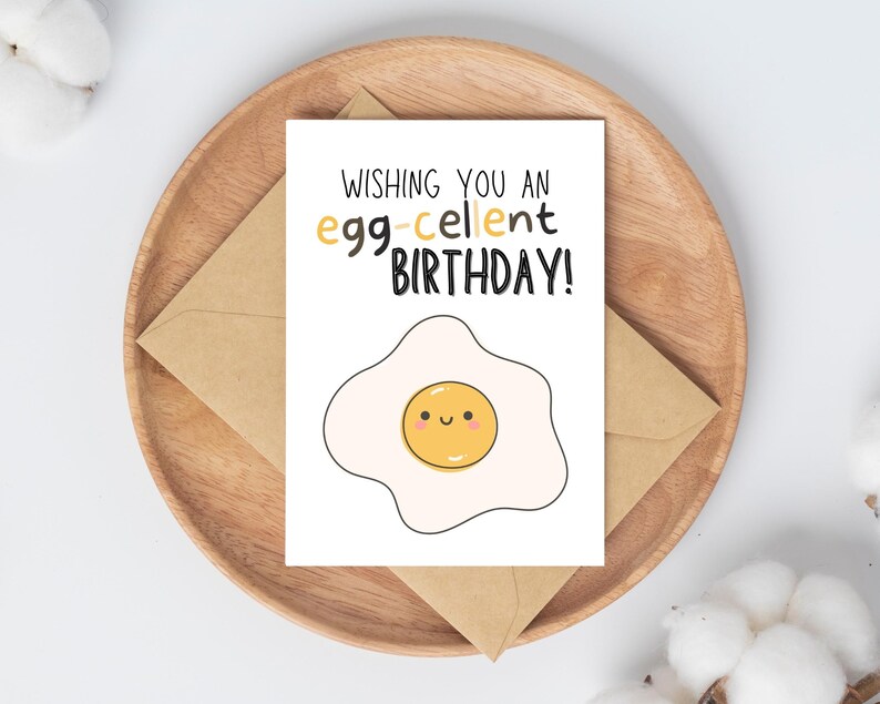 Wishing You an Egg-cellent Birthday Card, Printable Pun Birthday Card ...