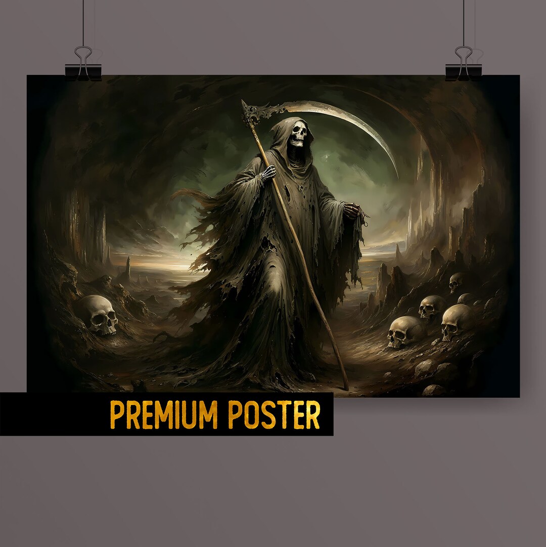 Grim Reaper Poster Macabre Art Gothic Death Metal Digital Painting ...