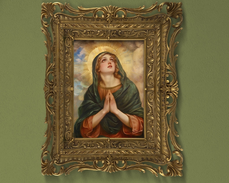 Pre-raphaelite Virgin Mary Painting Poster Exquisite Christian Wall Art ...