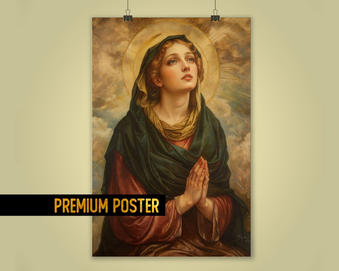 Inspiring Pre-raphaelite Virgin Mary Painting Poster - Elegant ...