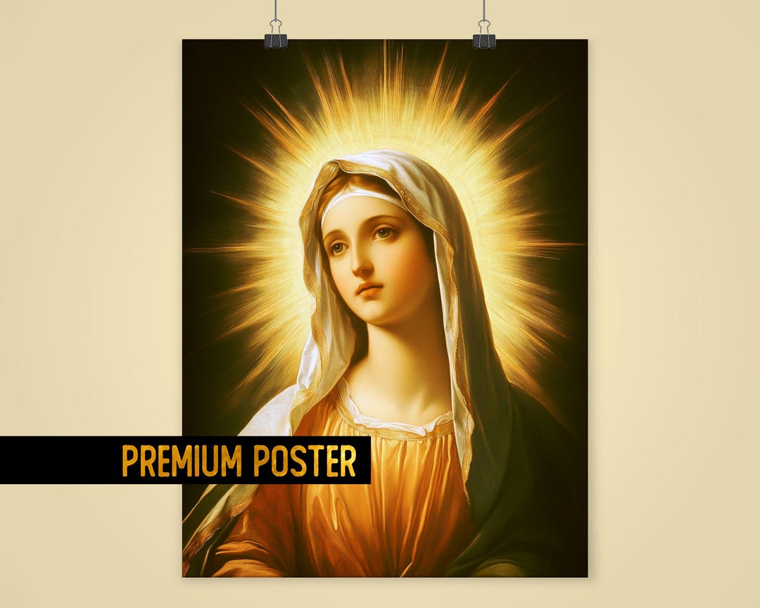 Radiant Italian Renaissance Virgin Mary Poster - Sacred Immaculate ...