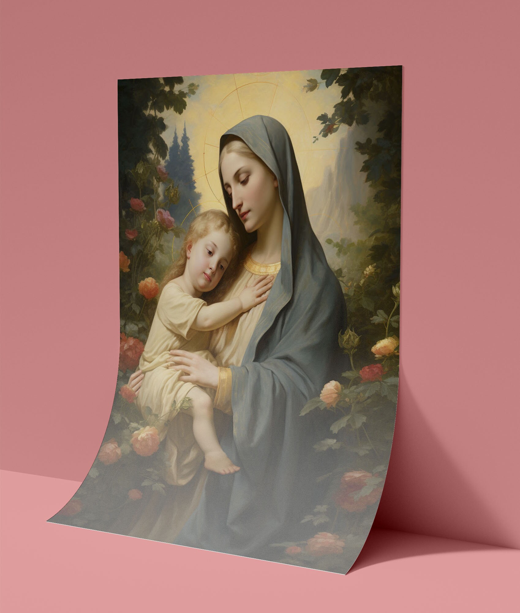 Virgin Mary Child 18th Century Inspired Poster Madonna and - Etsy
