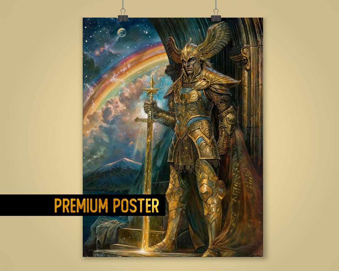 Heimdall of Asgard Poster – Watchman of the Gods, Heroic Fantasy Art ...