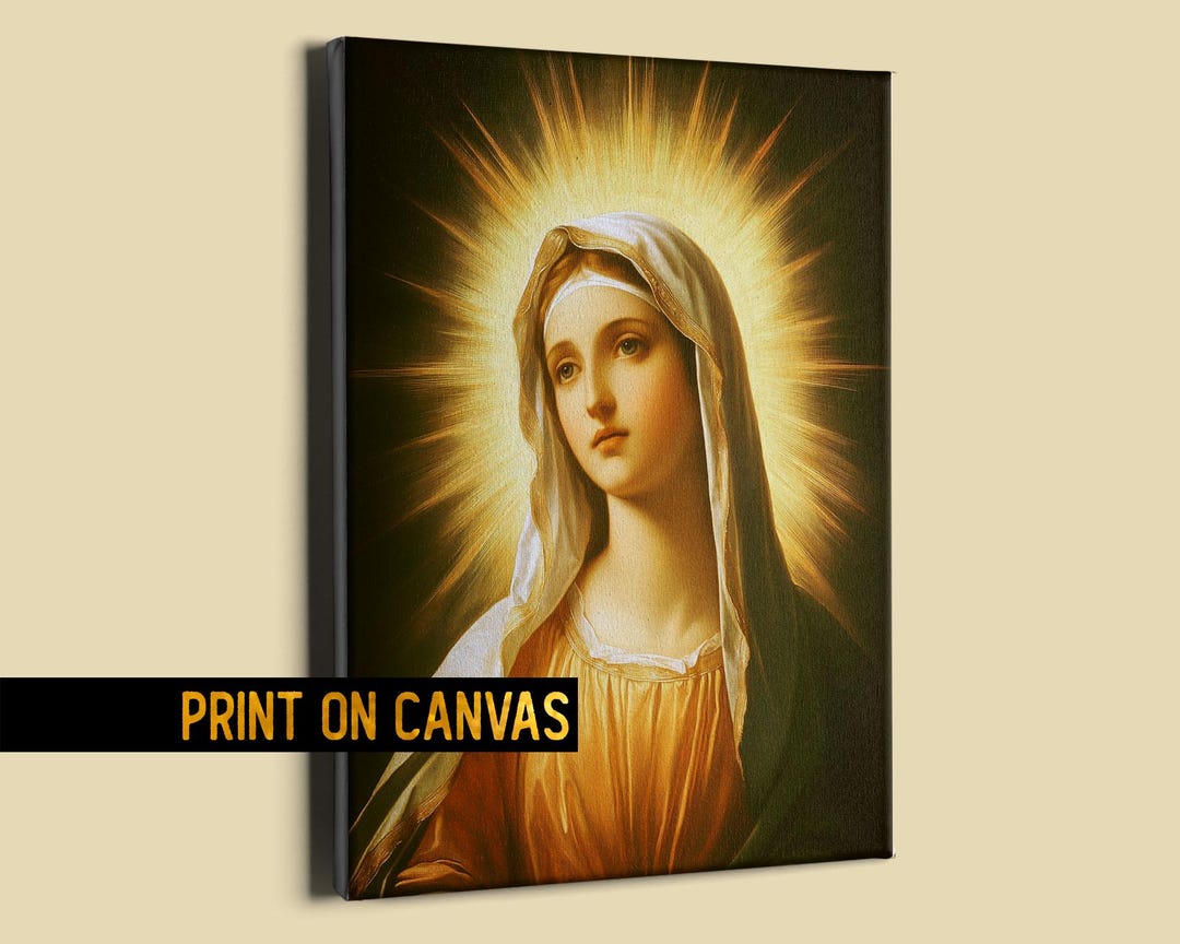 Radiant Italian Renaissance Virgin Mary Canvas - Sacred Immaculate ...