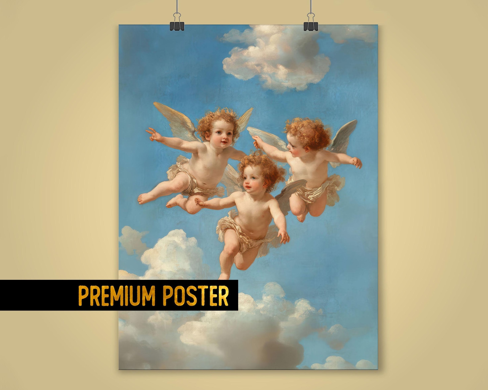 French Academic Cherubs Poster - Victorian Cherubs in Baroque Antique ...