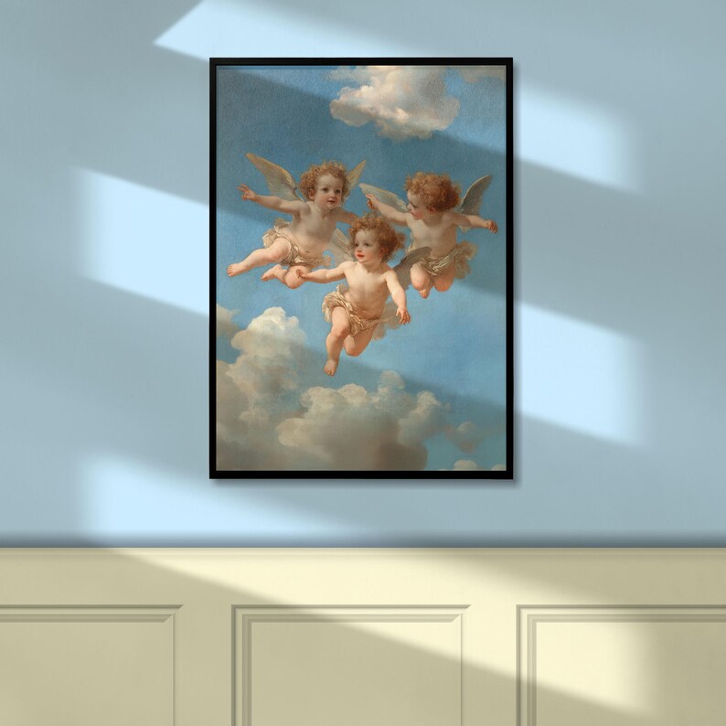 French Academic Cherubs Poster - Victorian Cherubs in Baroque Antique ...