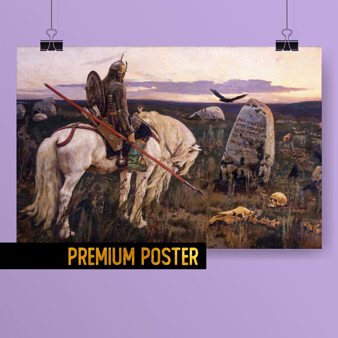 Knight at the Crossroads Poster by Viktor Vasnetsov, Russian Historical ...