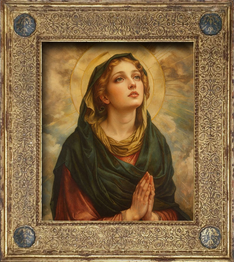 Pre-raphaelite Virgin Mary Painting Canvas Art, Classic Religious ...