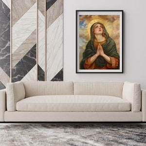 Pre-raphaelite Virgin Mary Painting Poster - Exquisite Christian Wall ...