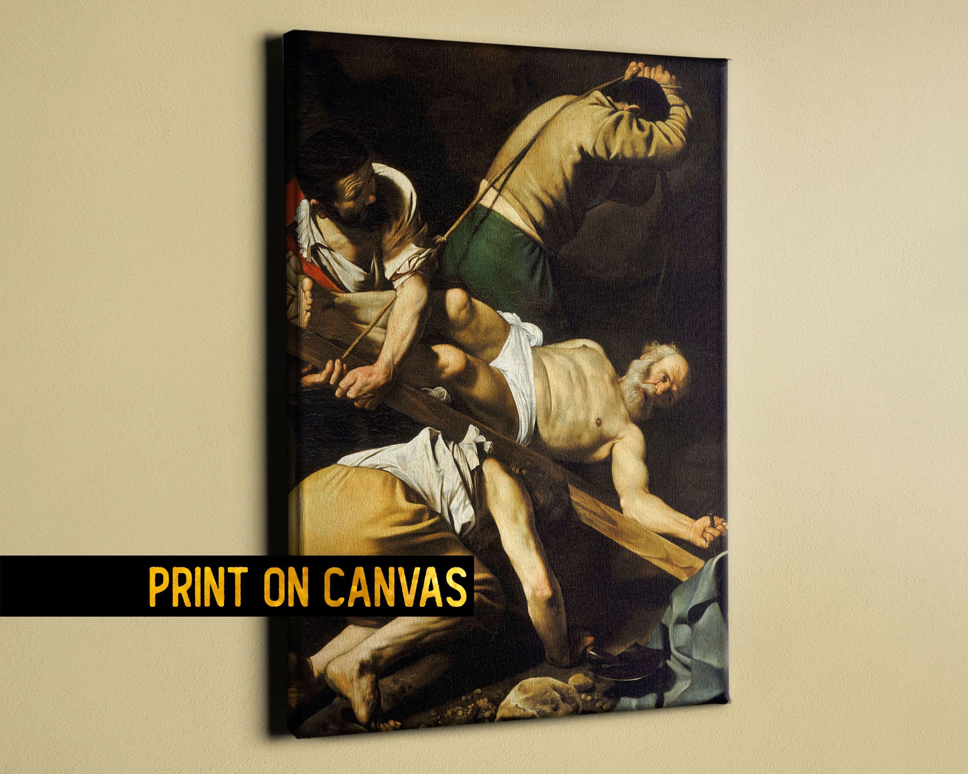 The Crucifixion of Saint Peter by Caravaggio Print on Canvas ...