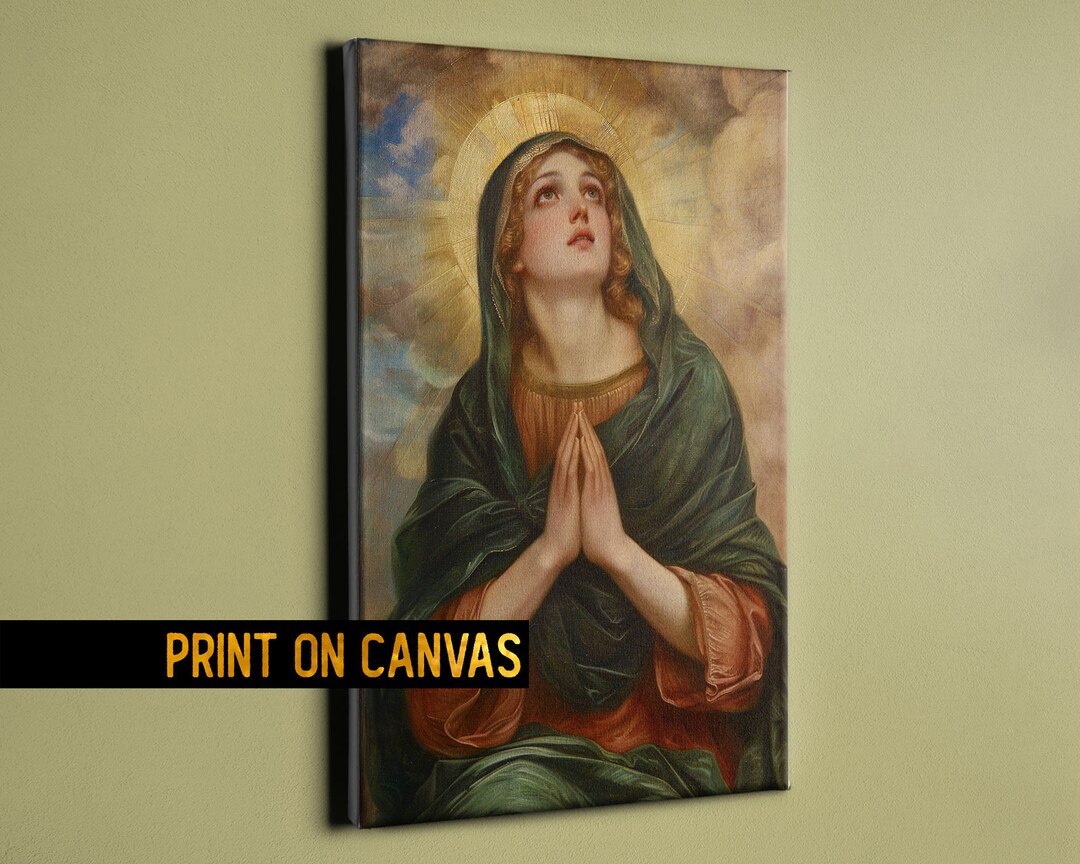 Pre-raphaelite Virgin Mary Painting - Print on Canvas - Christian Wall ...