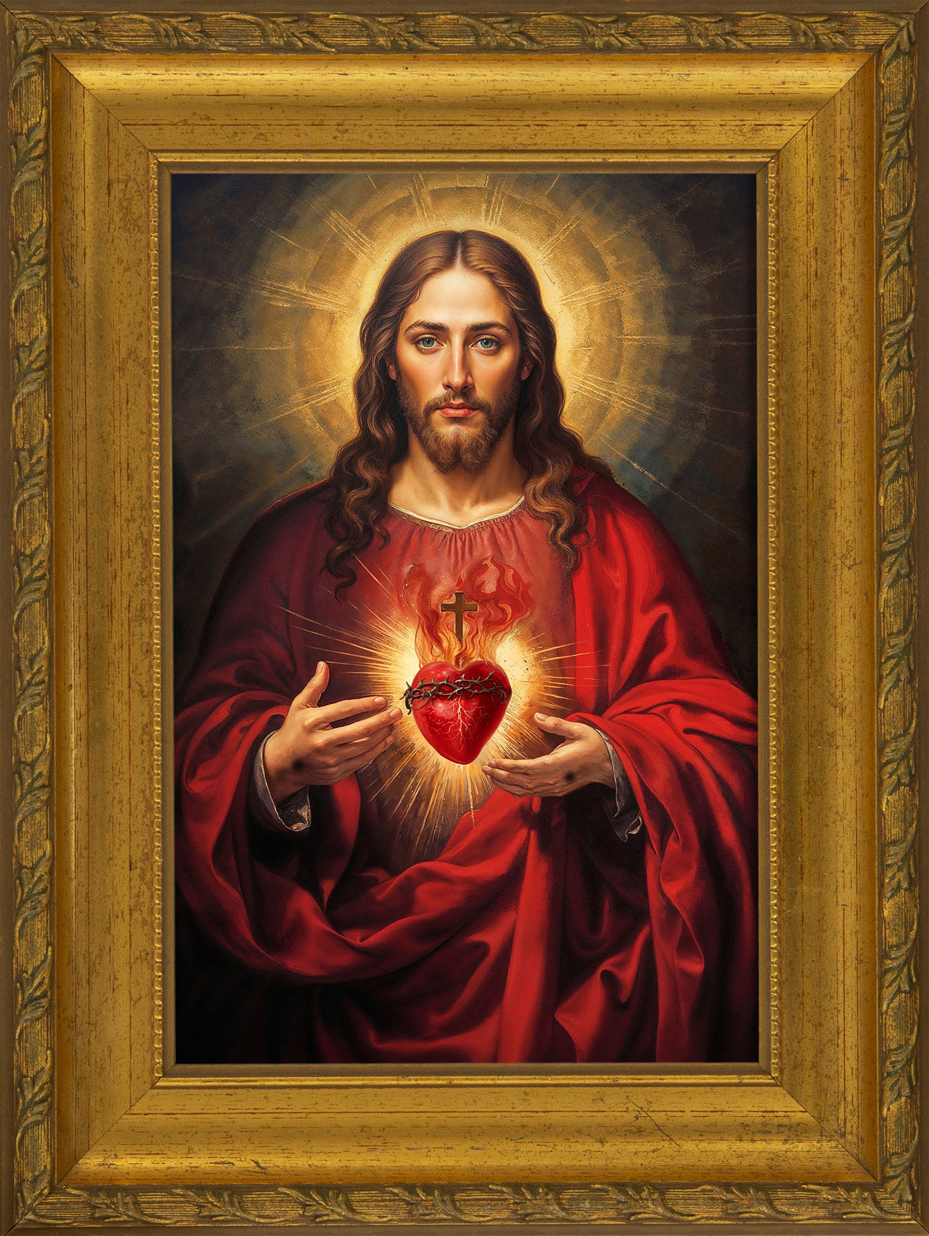 Divine Baroque Style Sacred Heart of Jesus Wall Art Print - Vivid ...