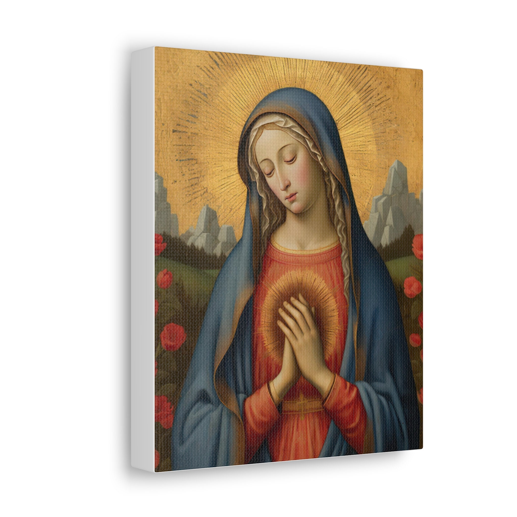 Virgin Mary Medieval Art Canvas - Spiritual Grace Art Italy Medieval ...