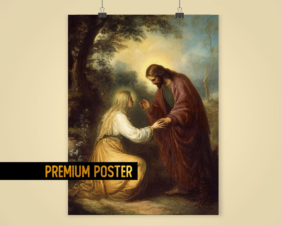 Noli Me Tangere Fine Art Poster, Mary Magdalene Meets Jesus in Garden ...