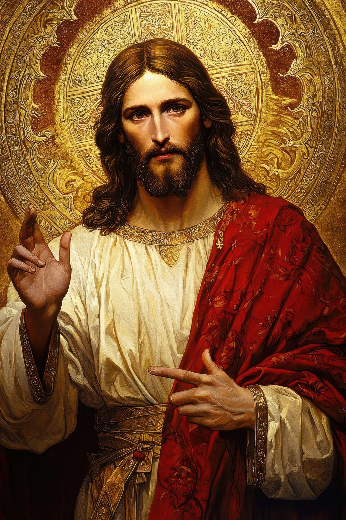 Byzantine Art Poster of Jesus Giclée Print - Divine Religious Wall Art ...