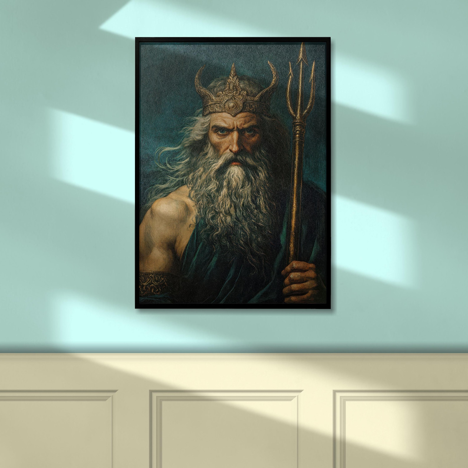 Poseidon Painting Fine Art Poster - Neptune Portrait Wall Art ...