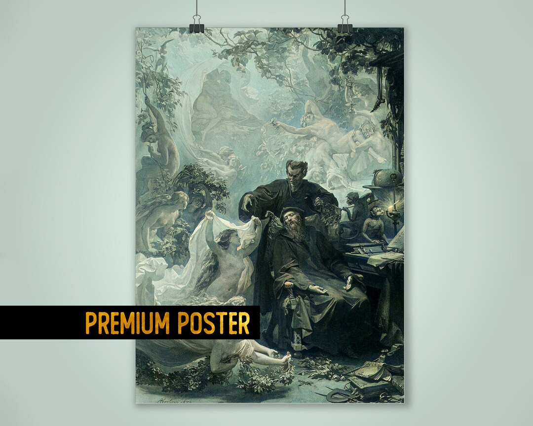 The Dream of Faust by August Von Kreling - Dramatic Poster, German ...
