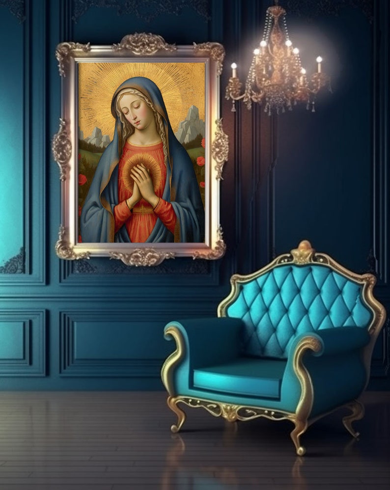 Virgin Mary Medieval Art Canvas - Spiritual Grace Art Italy Medieval ...