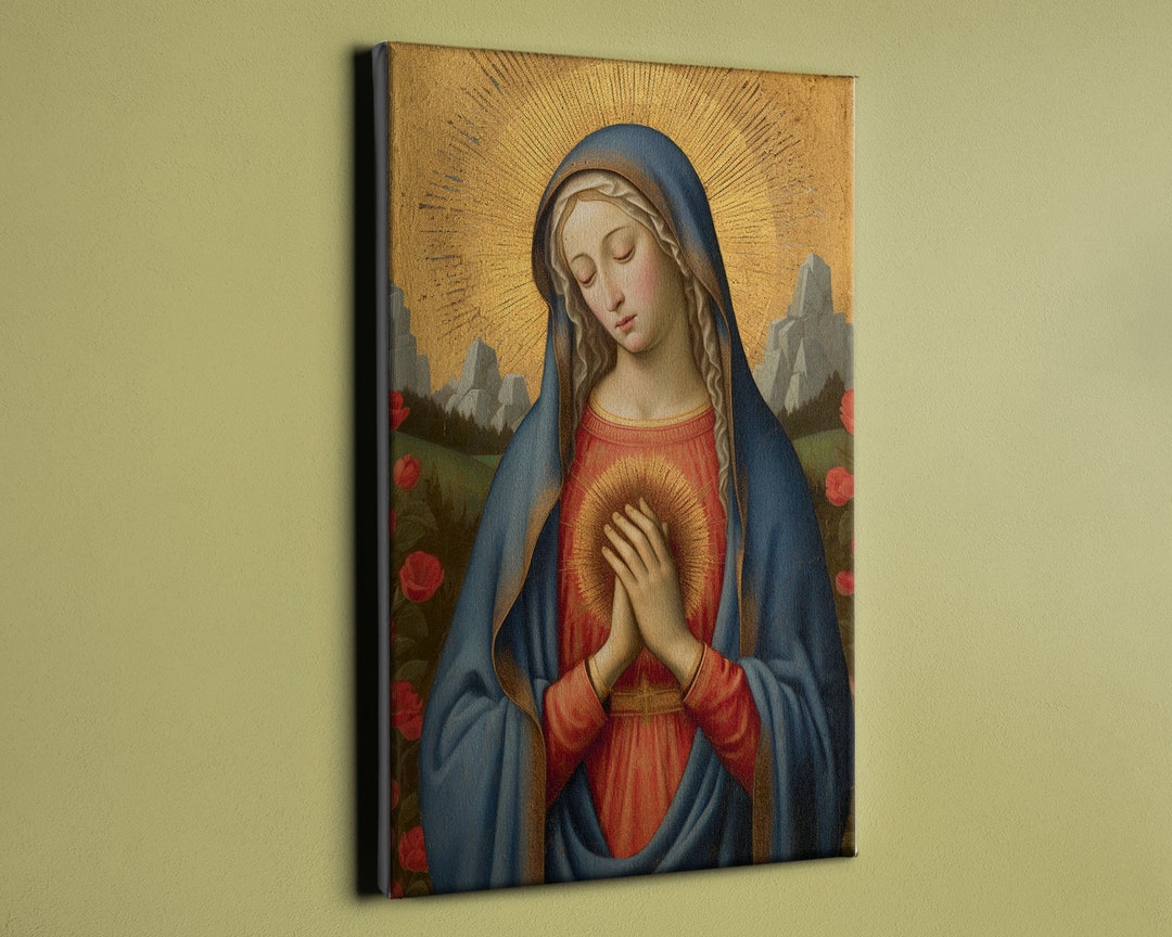 Virgin Mary Medieval Art Canvas Spiritual Grace Art Italy - Etsy