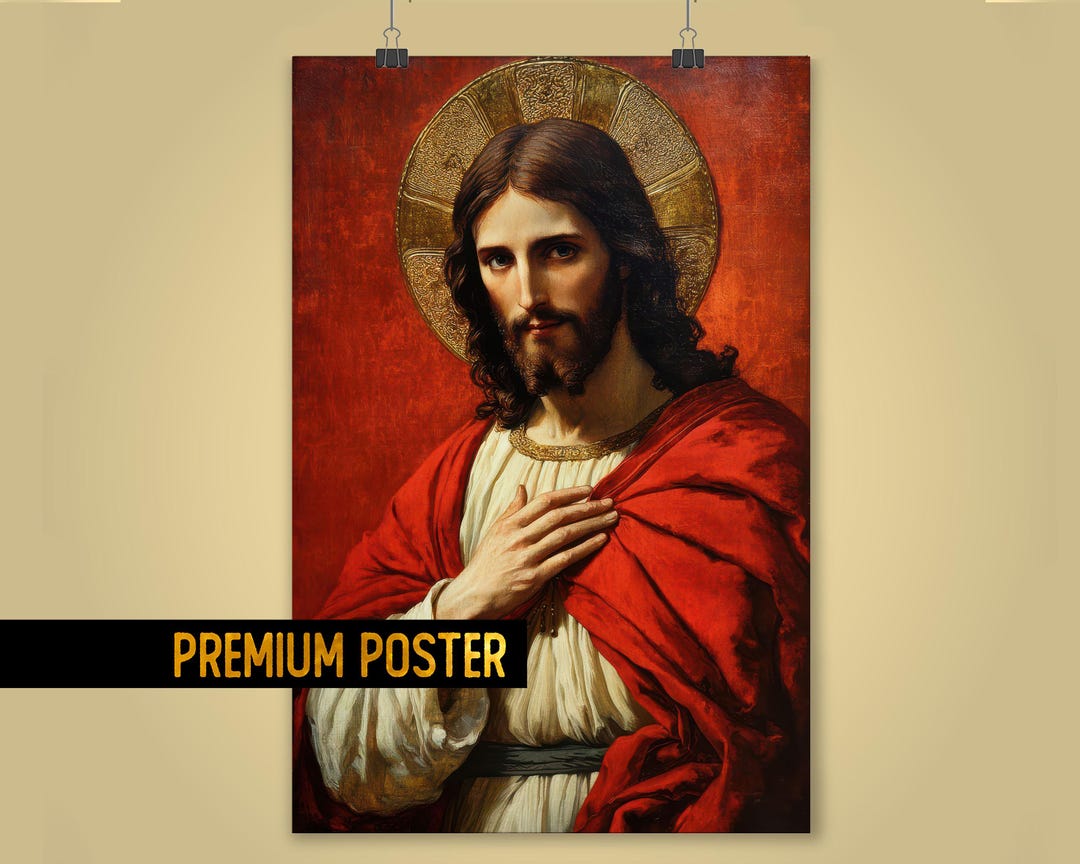 Christ Medieval Art Poster - Medieval Jesus Portrait - Christian ...