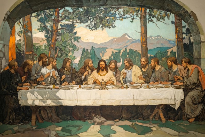 The Last Supper Fine Art Poster, Jesus and Apostles Painting, Classic ...