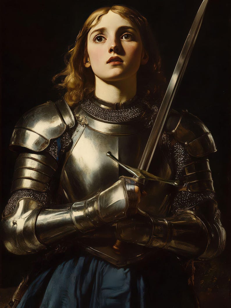 Stunning Joan of Arc Portrait in Caravaggio Style Poster, Italian ...