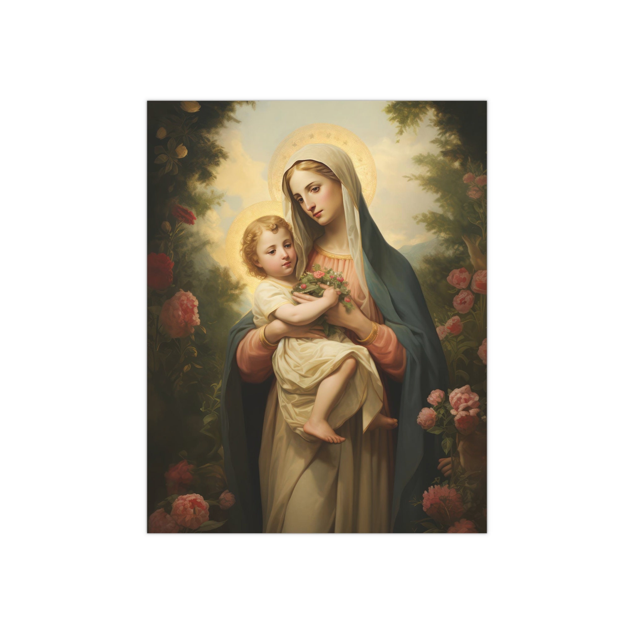 Virgin and Child Renaissance Poster Virgin Mary Child Portrait Leonardo ...