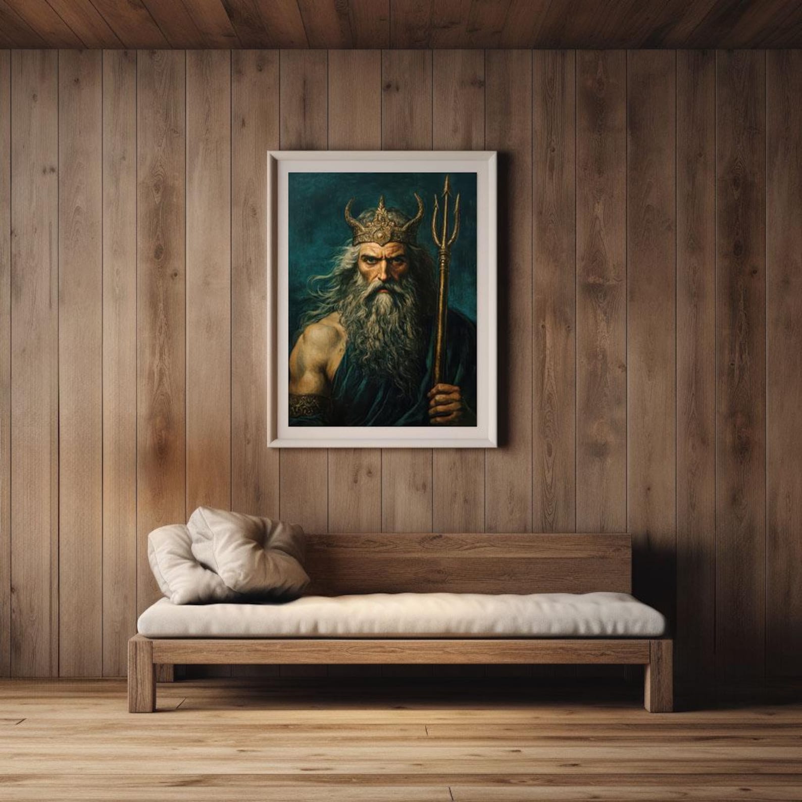 Poseidon Painting Fine Art Poster - Neptune Portrait Wall Art ...