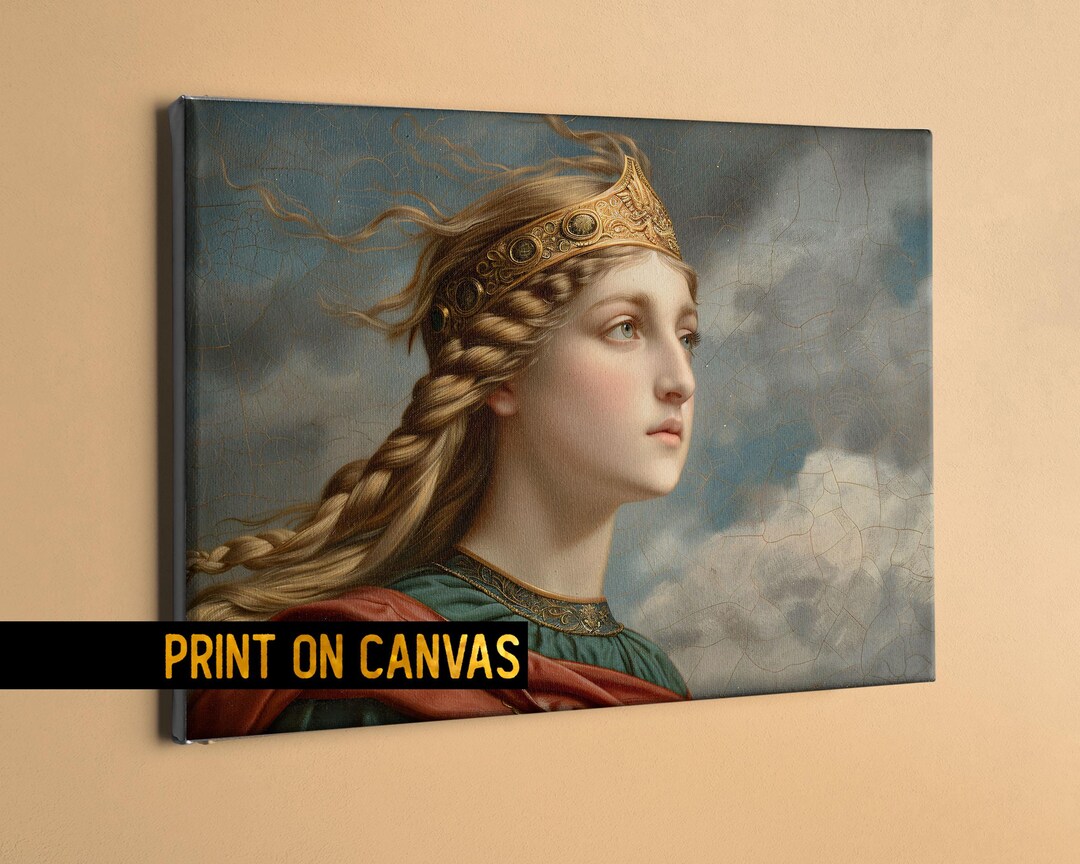 Norse Mythology Freya Portrait Canvas Print - Viking Goddess Freya Art ...