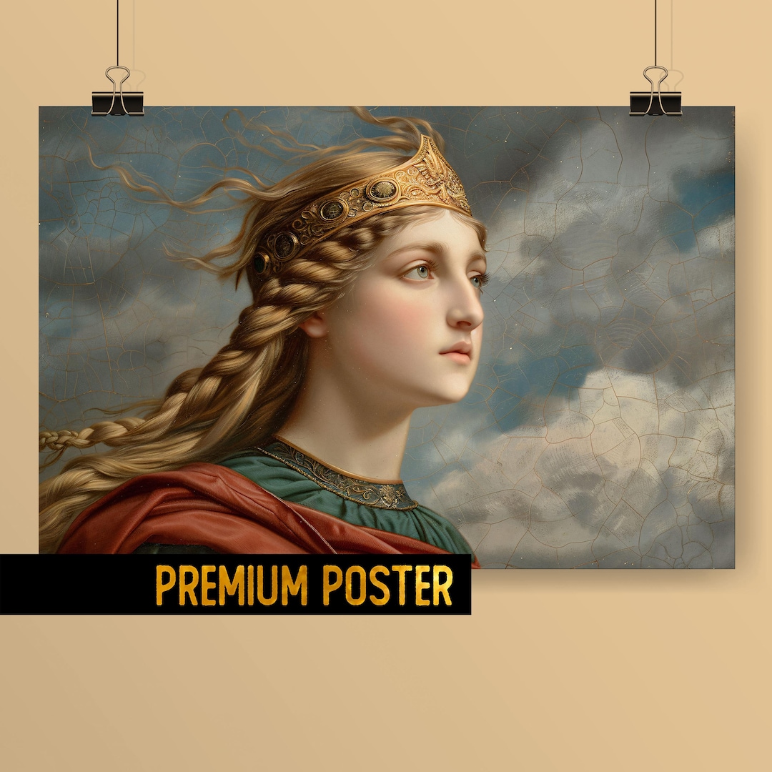 Norse Mythology Freya Portrait Poster - Viking Goddess Freya Art ...