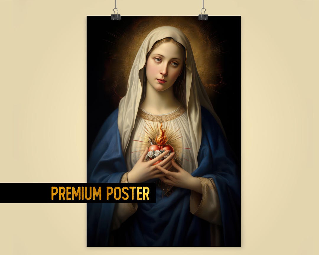 Immaculate Heart of Mary Poster - Blessed Virgin Italian Renaissance ...