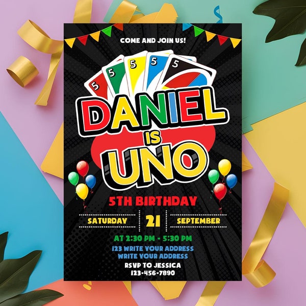 Uno Invitation - Etsy