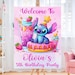 Letrero de bienvenida para fiesta de cumpleaños de Stitch, letrero de ...