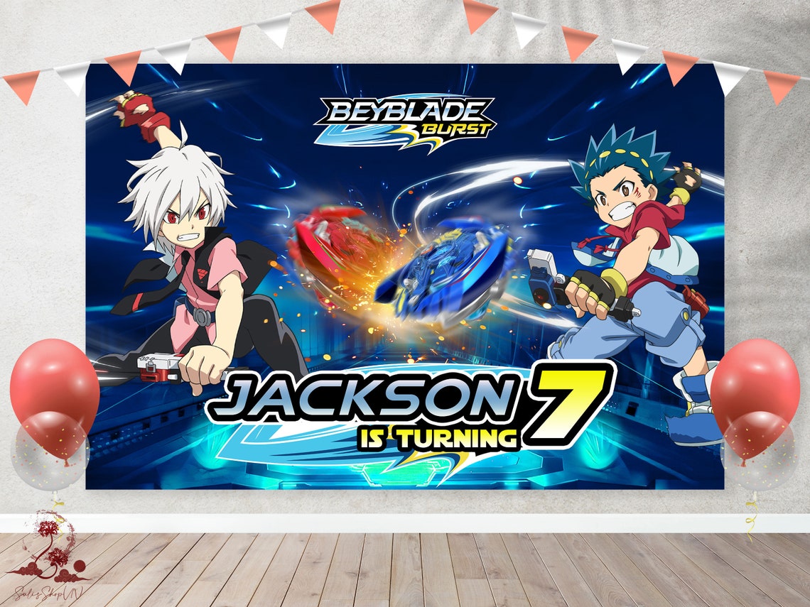 Beyblade Birthday Backdrop, Beyblade Birthday Banner, Beyblade Birthday ...