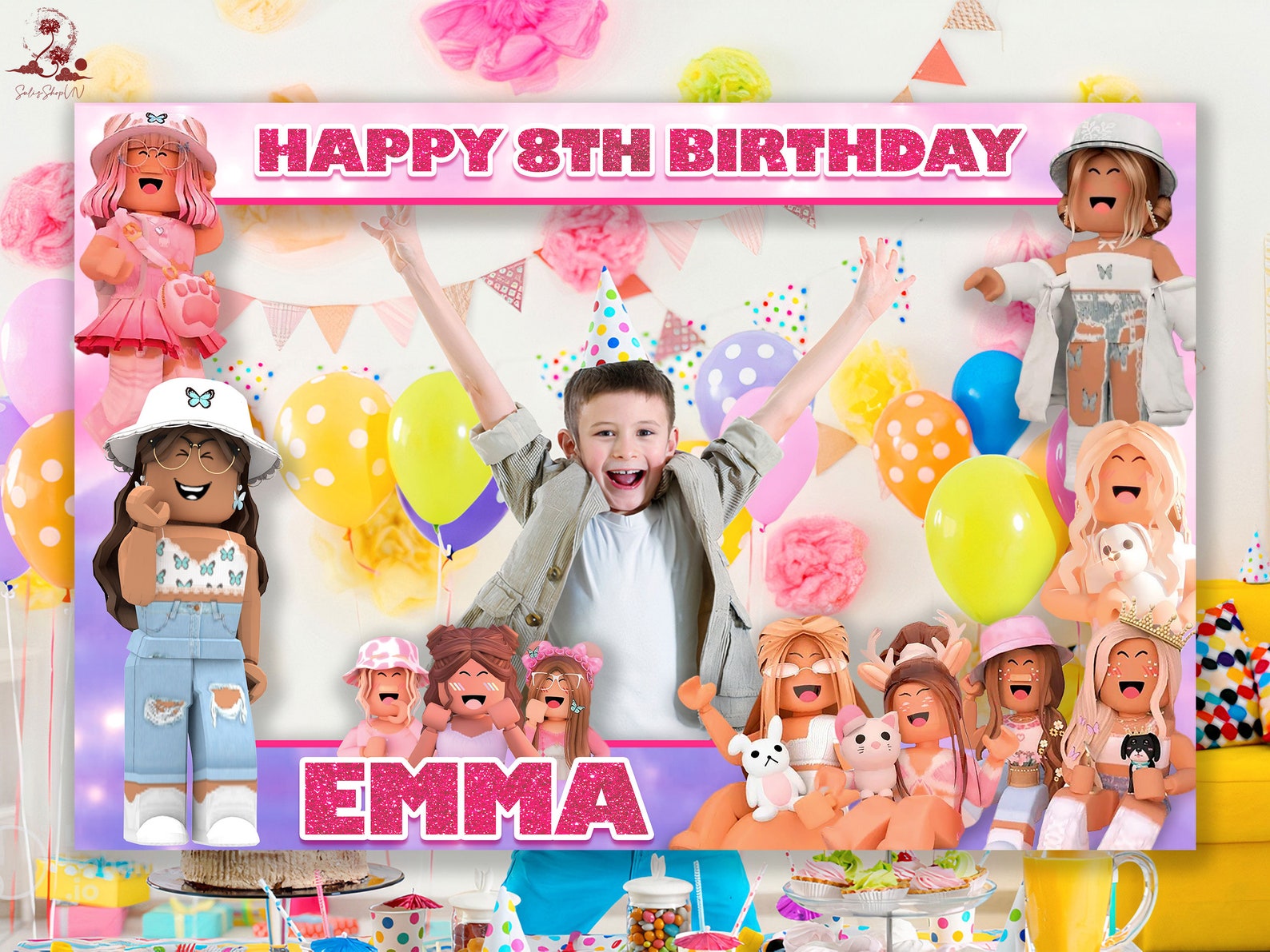 Roblox Girl Photo Booth Frame, Roblox Girl Frame, Roblox Girl Party ...