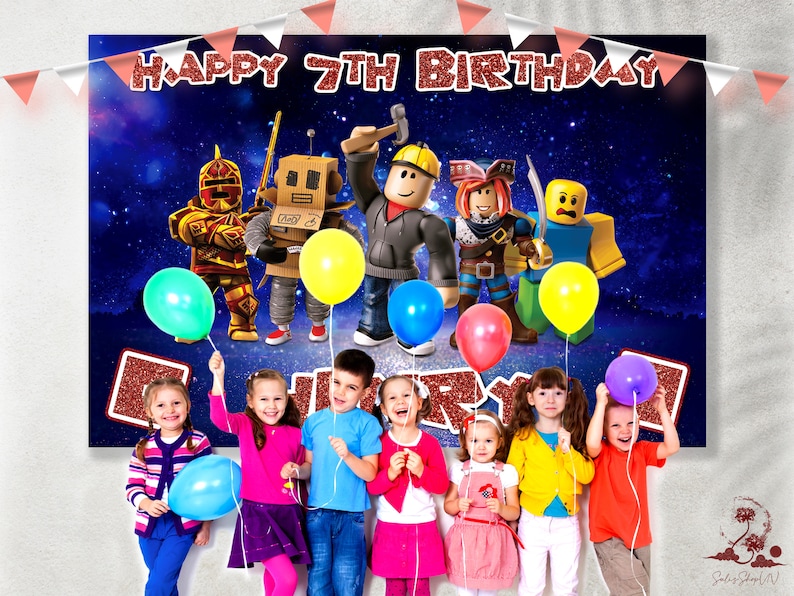 Birthday Backdrop Roblox Theme, Roblox Boy Birthday Backdrop, Roblox ...