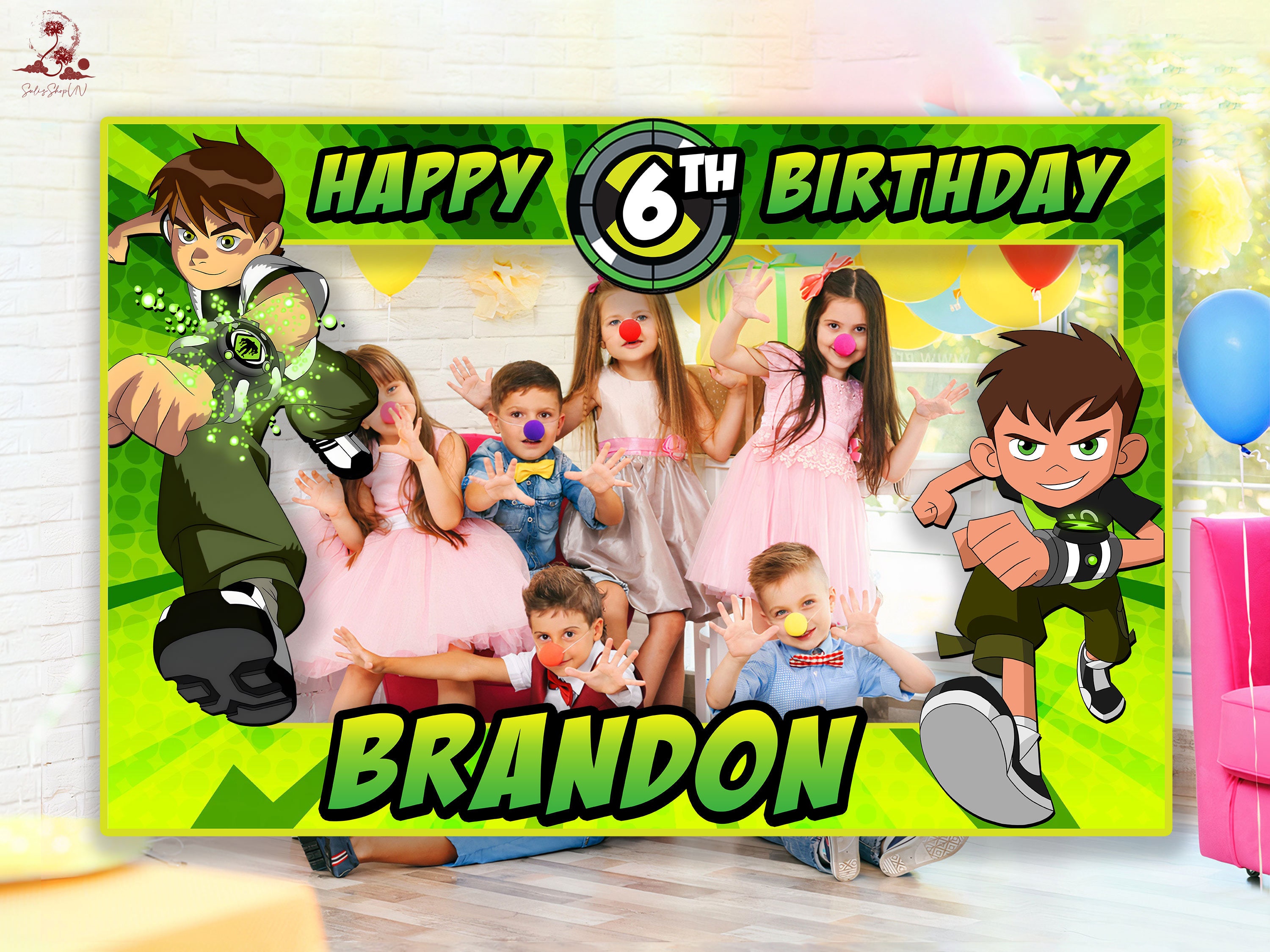 Ben 10 Photo Booth Frame, Birthday Frame, Kids Party Decorations ...