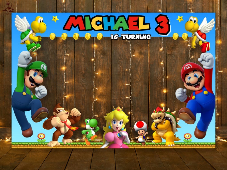 Super Mario Bros Photo Booth Frame, Super Mario Photo Booth Frame ...