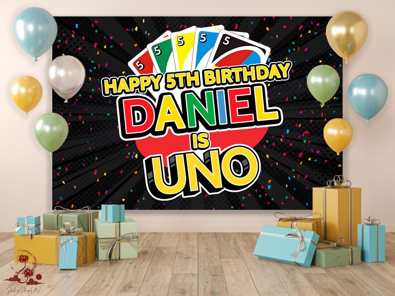 Uno Birthday Backdrop, Uno Birthday Banner, Uno Birthday Party, Uno ...