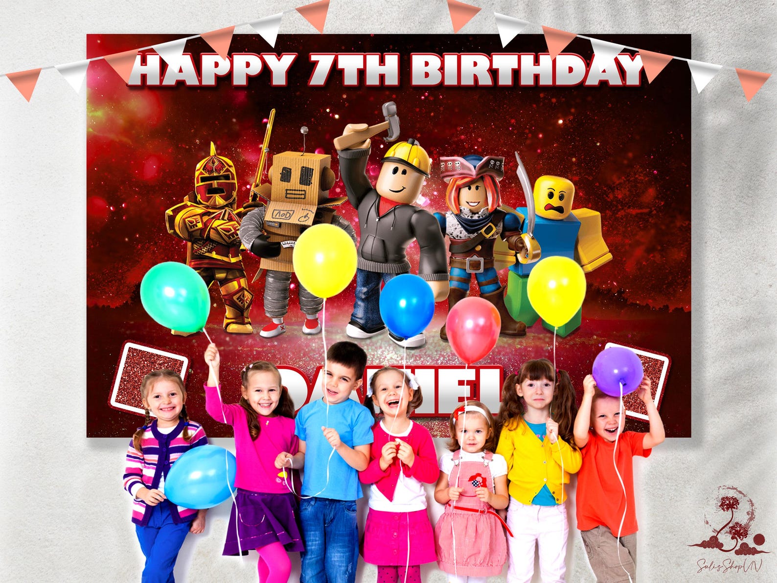 Roblox Boy Birthday Backdrop, Birthday Backdrop Roblox Theme, Roblox ...