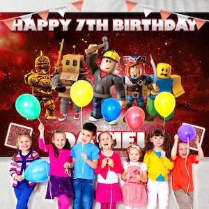 Roblox Boy Birthday Backdrop, Birthday Backdrop Roblox Theme, Roblox ...
