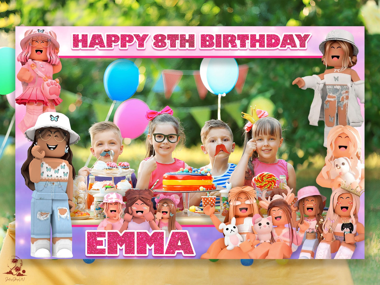 Roblox Girl Photo Booth Frame, Roblox Girl Frame, Roblox Girl Party ...