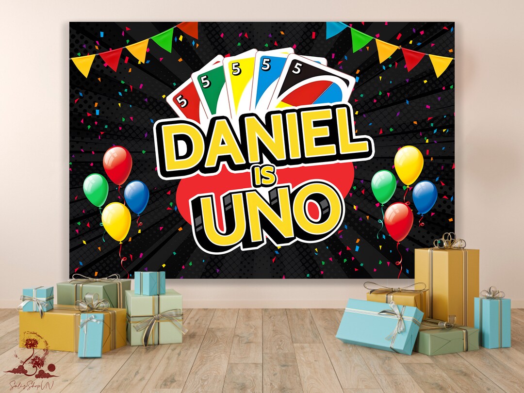 Uno Birthday Backdrop, Uno Party Backdrop, Uno Birthday Banner, Uno ...