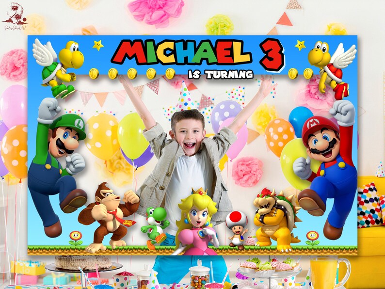 Super Mario Bros Photo Booth Frame, Super Mario Photo Booth Frame ...