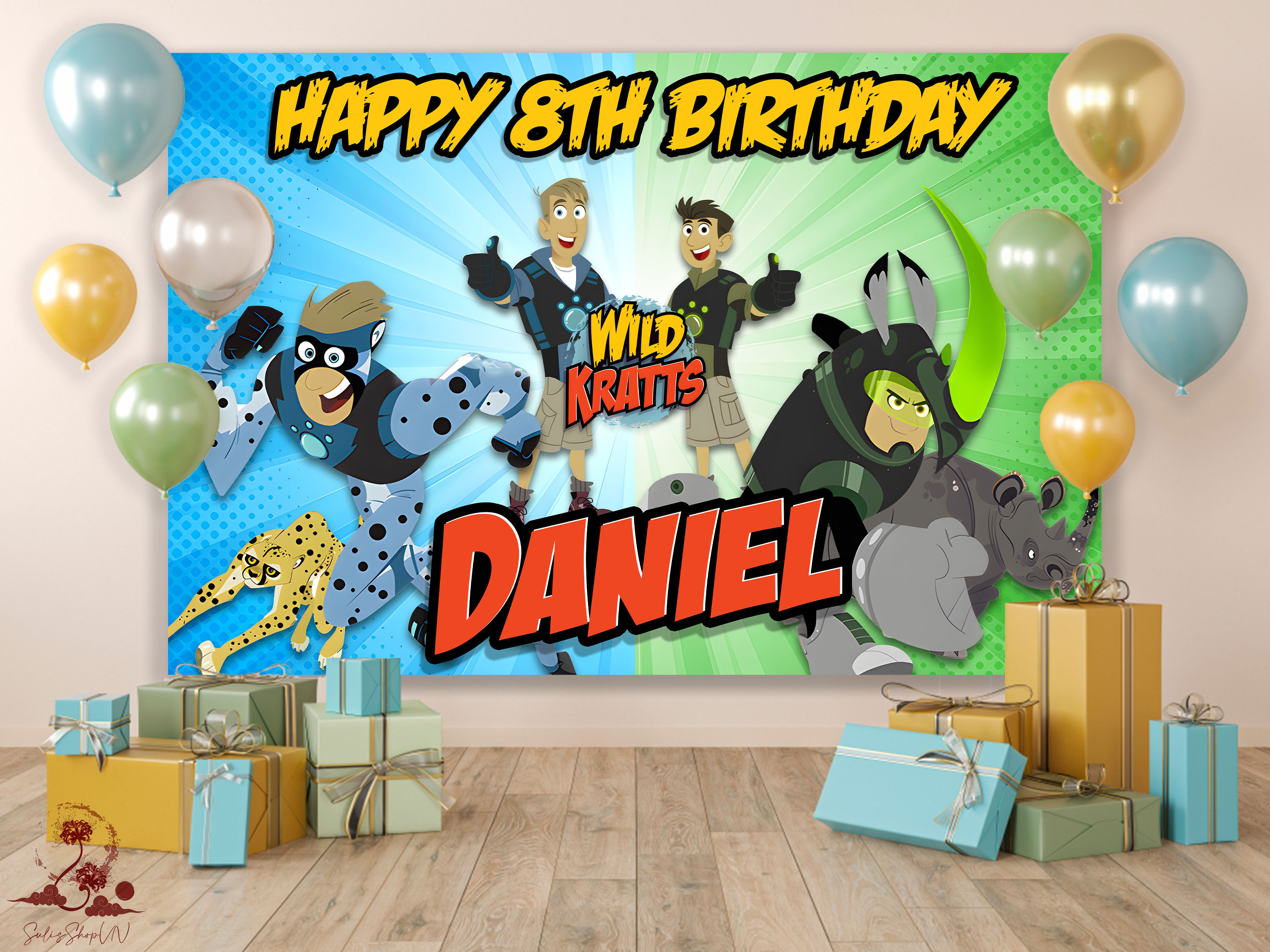 Wild Kratts Birthday Backdrop, Safari Birthday Party Backdrop, Wild ...